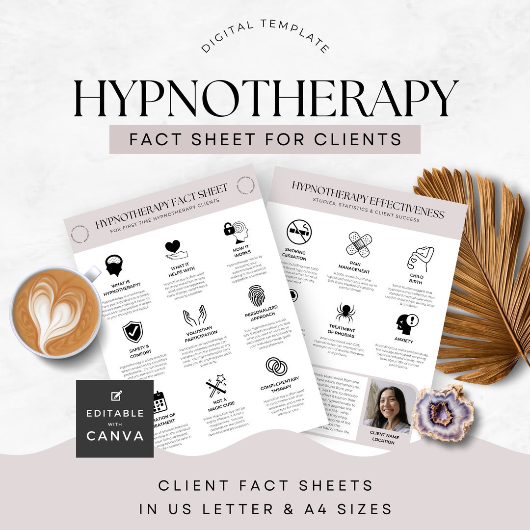 Hypnotherapy Onboarding, Fact Sheet for Clients New to Hypnosis, Hypnosis Customer Welcome ...