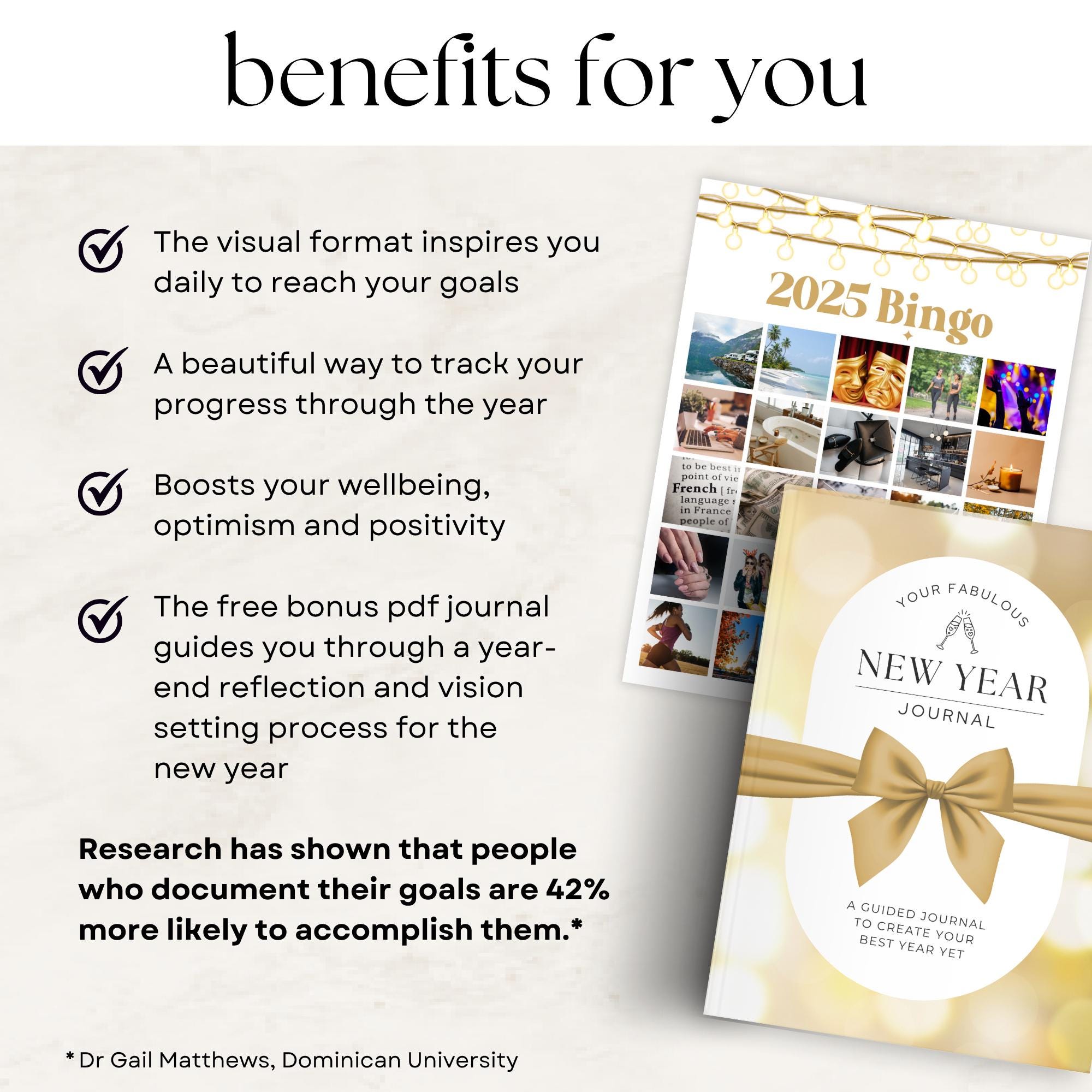 New Year Resolutions Vision Board Bingo for 2026 Dream Manifestation ...