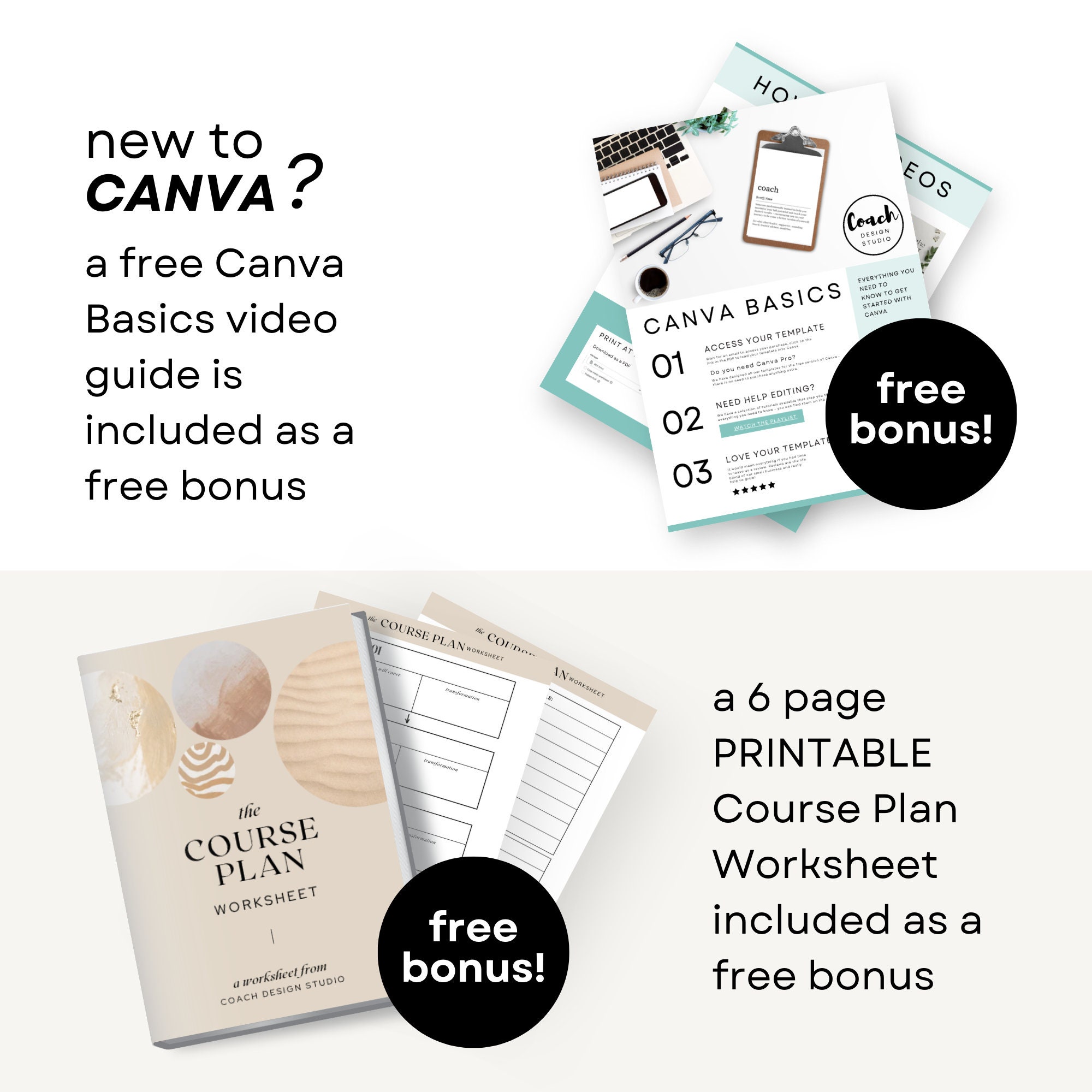 Course Creator Template Bundle, CANVA Templates, Course Toolkit, Sales ...