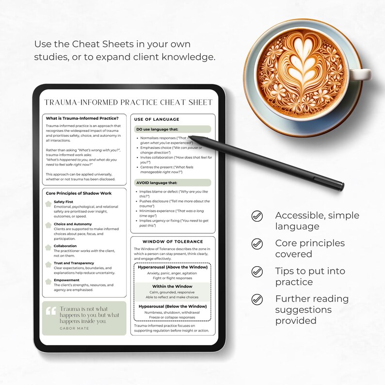 Nervous System Regulation Cheat Sheets Trauma Informed Therapy Client ...