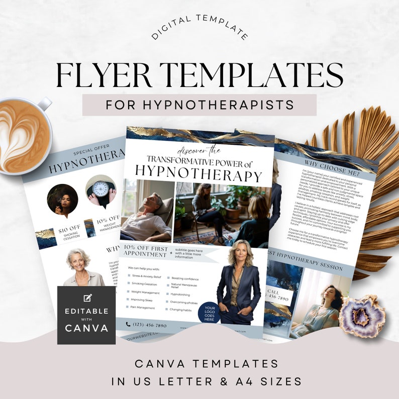 Hypnotherapist Printable Flyer Canva Template, Hypnotherapy Marketing ...