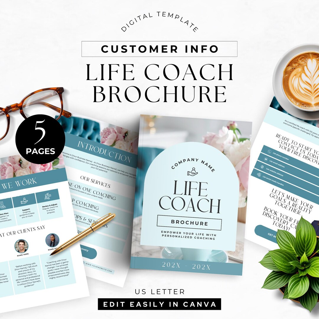 Life Coach Brochure Template Promo Packet for New Clients Coaching ...