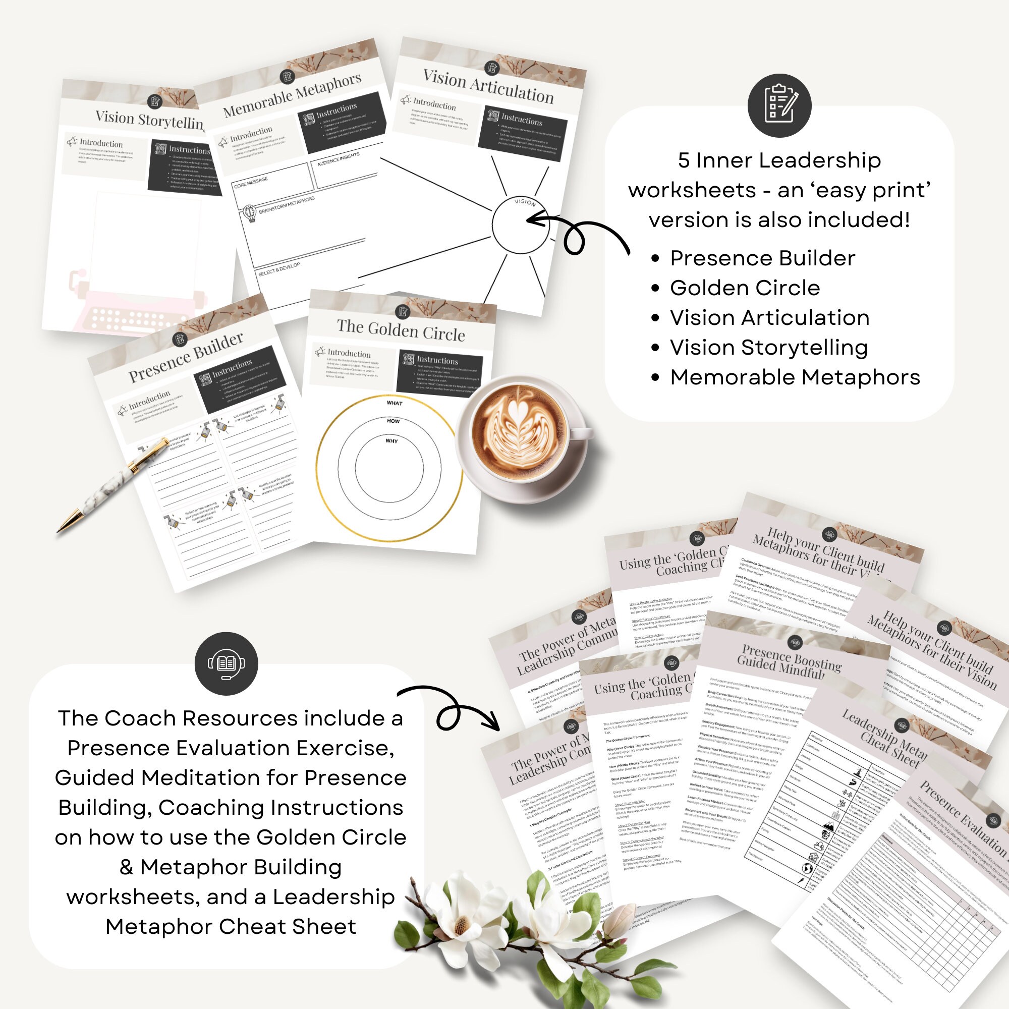 Executive Coach Worksheets, Leadership Tools, Communicate Your Vision ...