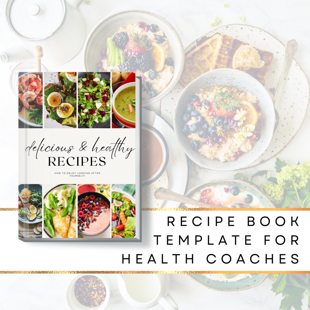 Recipe Book Template Canva for Health Coaches, Cookbook to Use as ...