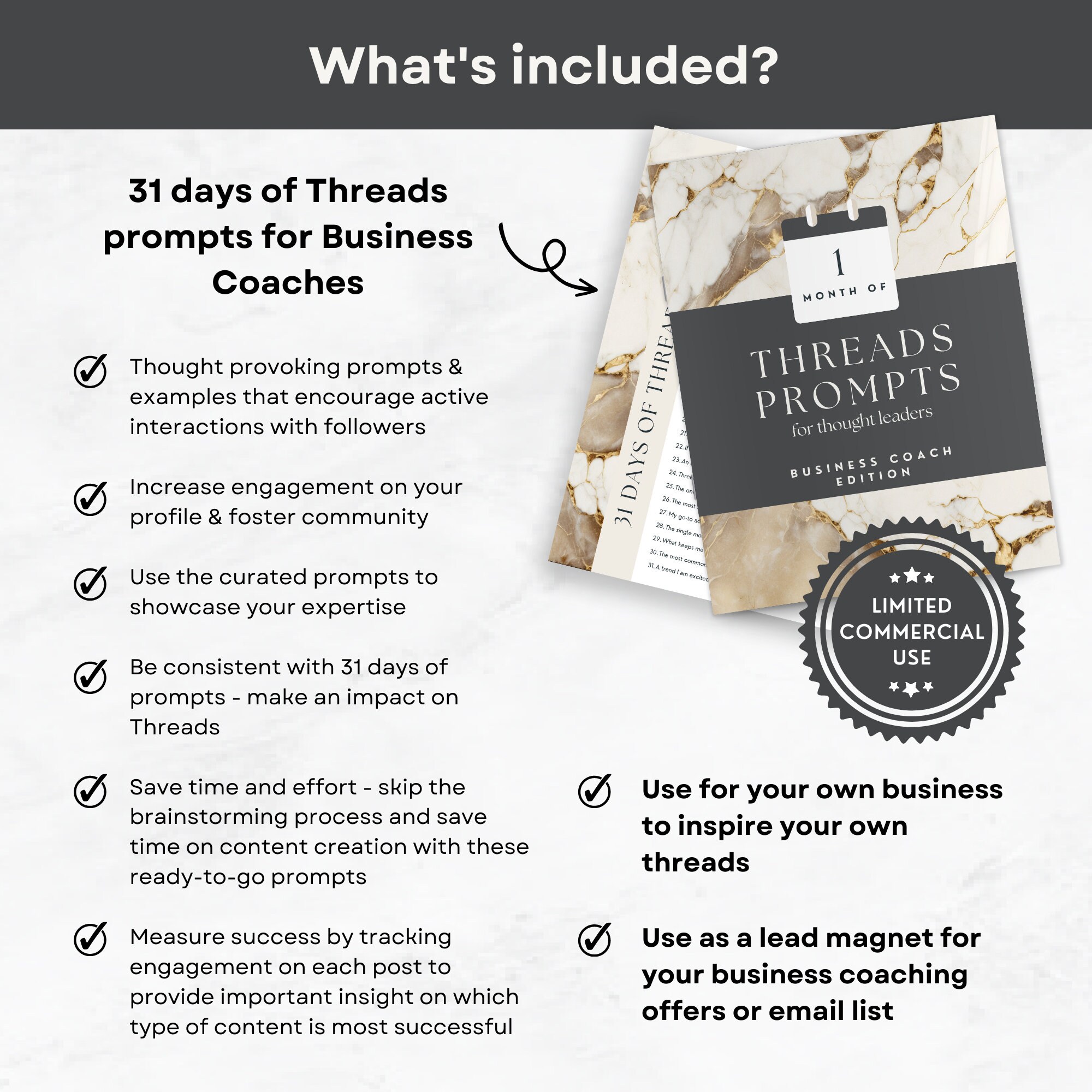 Threads Prompts for Business Coach, Social Media Marketing Lead Magnet ...