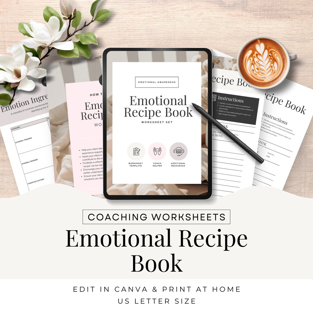 Emotional Recipe Book Worksheet Canva Template, Wellness Wellbeing ...