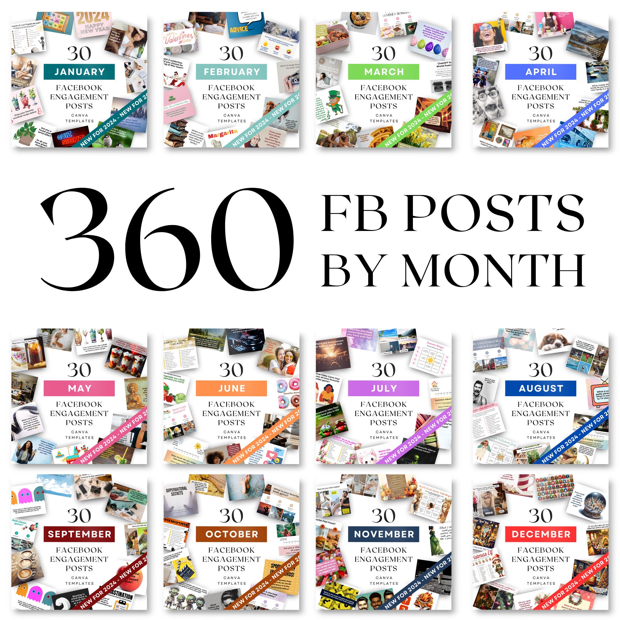 Facebook Group Engagement Post Bundle 2024, Canva Template, FB Group or ...