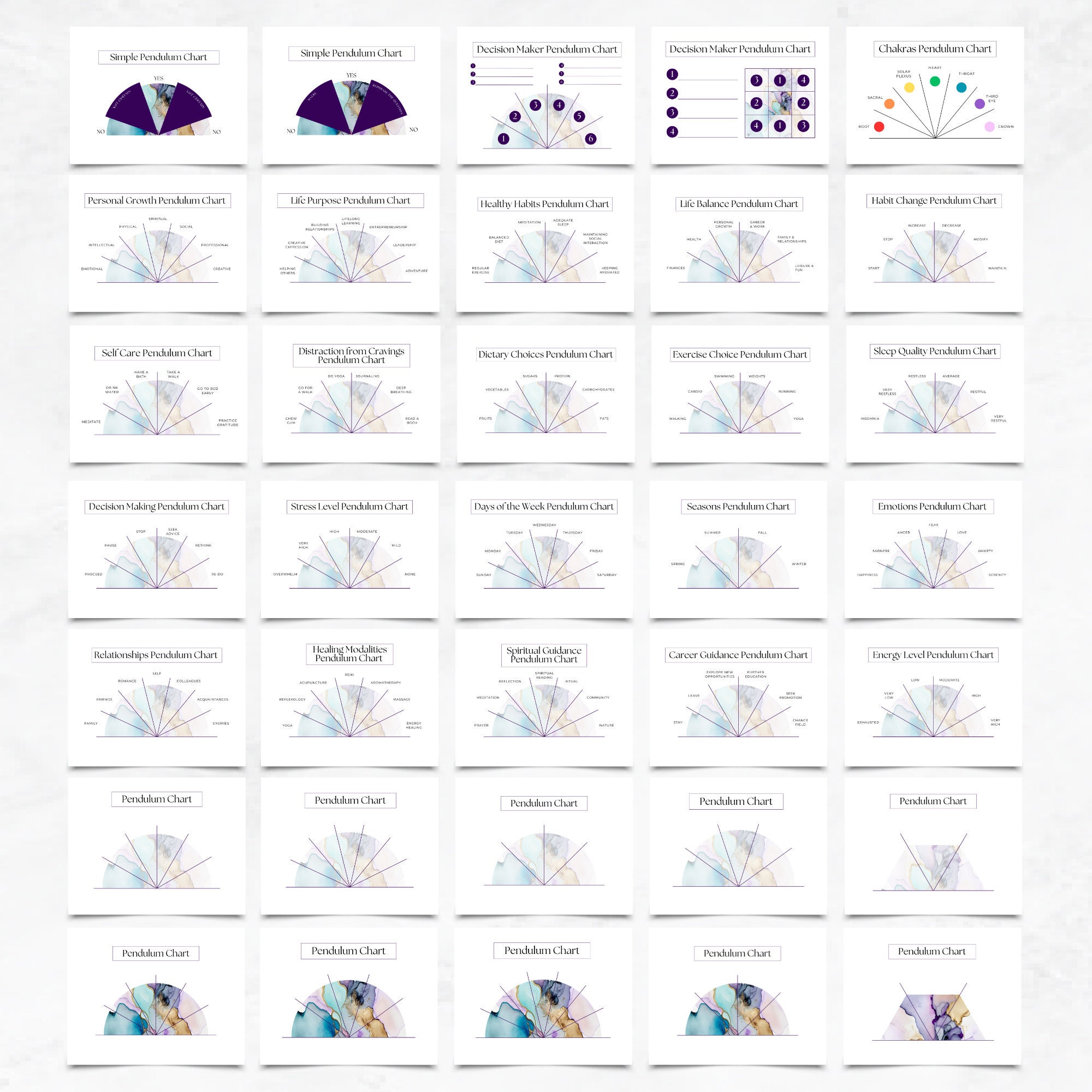 Hypnotherapist Pendulum Chart Canva Template, Spiritual Coach Tools, Dowsing Printable ...