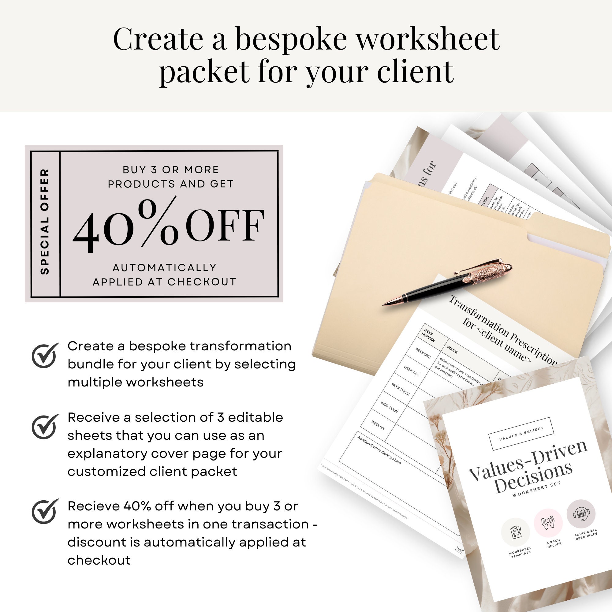 Core Values Worksheet, Values Driven Decisions, Canva Template, Self ...