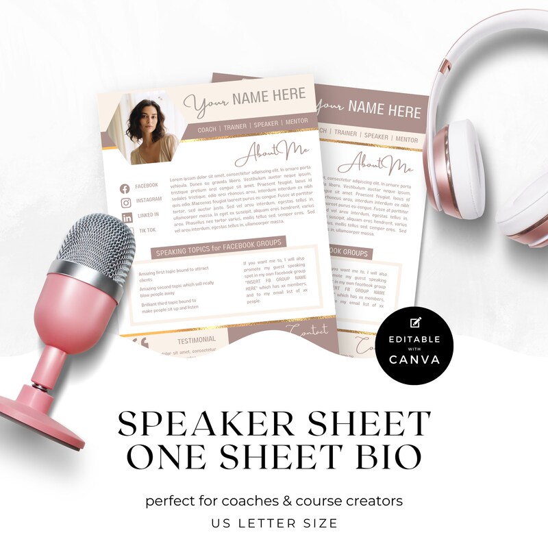 Speaker One Sheet - Etsy