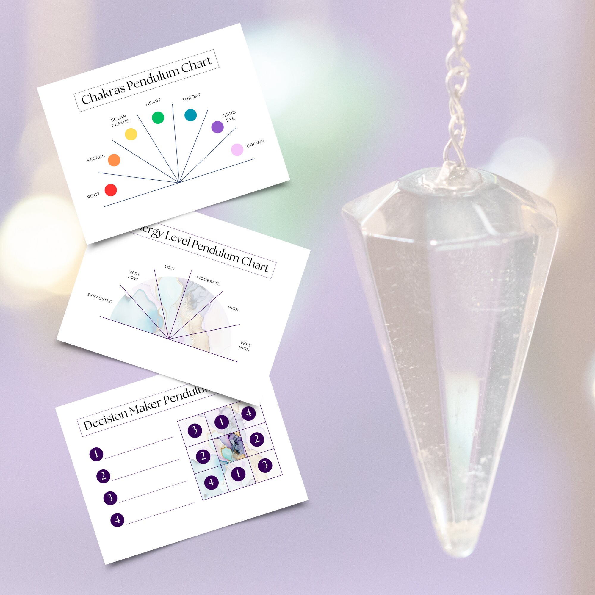 Hypnotherapist Pendulum Chart Canva Template, Spiritual Coach Tools ...