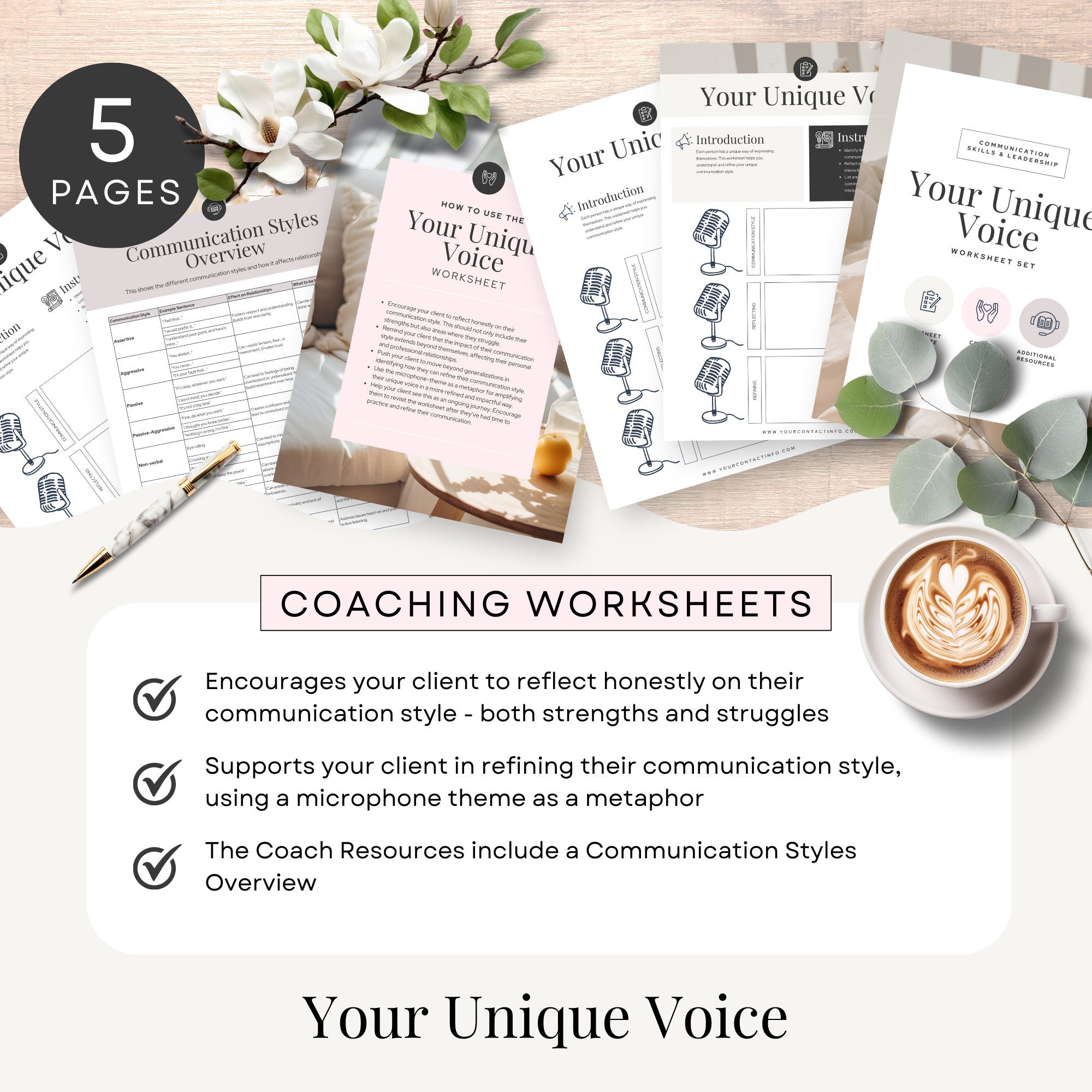 Your Unique Voice Worksheet Canva Template, Interpersonal Communication ...