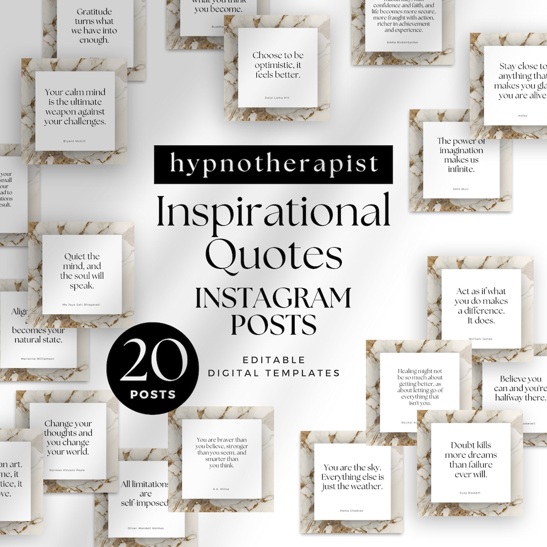 Insta Posts Quotes Canva Template Hypnotherapist Life Coach ...