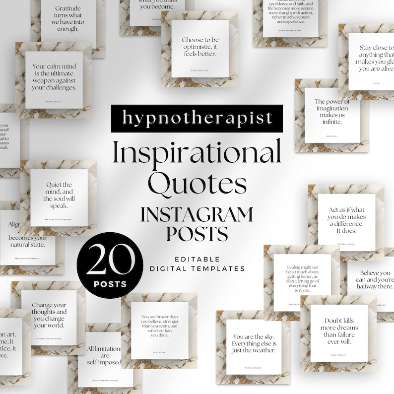 Insta Posts Quotes Canva Template Hypnotherapist Life Coach ...