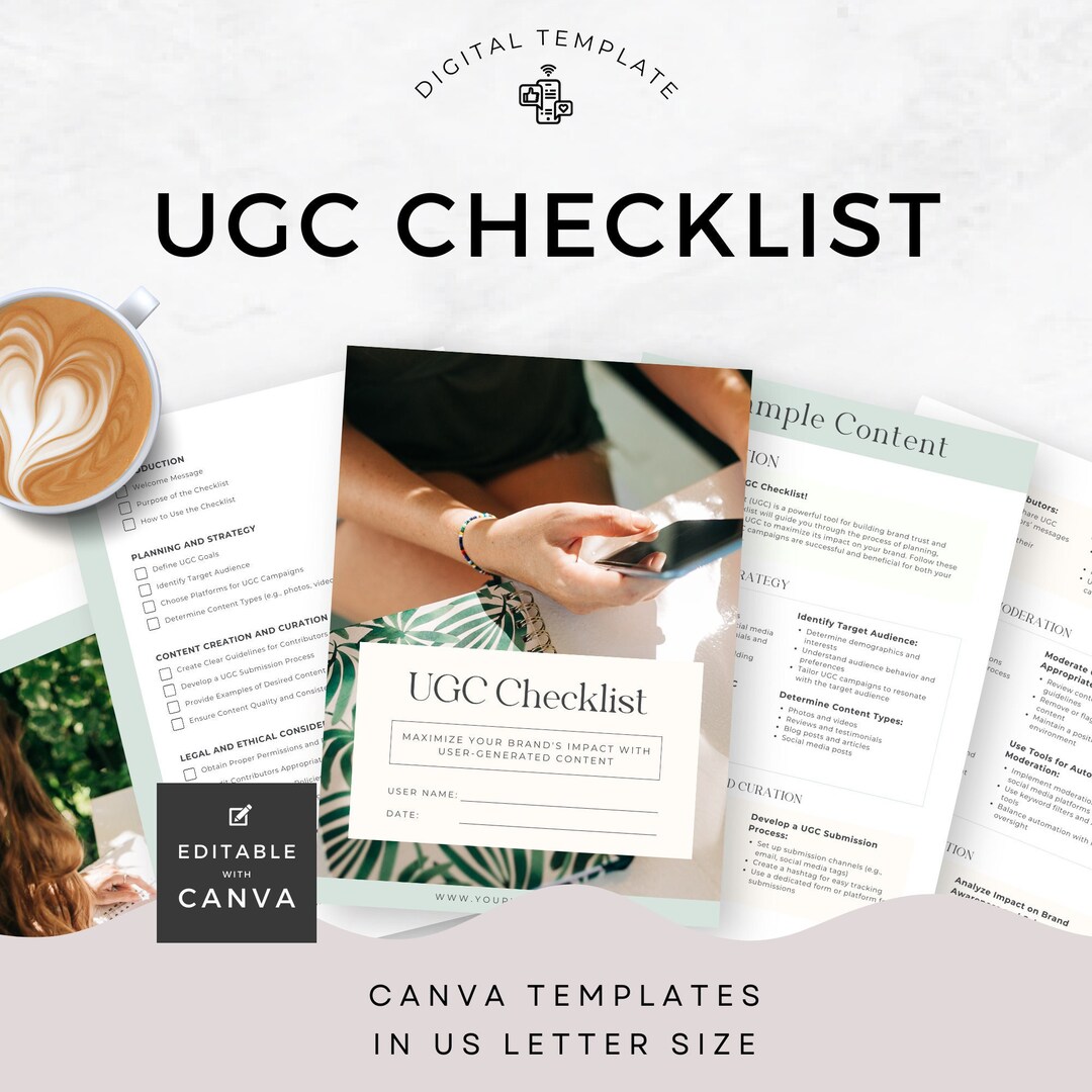 Content Creator Checklist Canva Template User Generated Content ...
