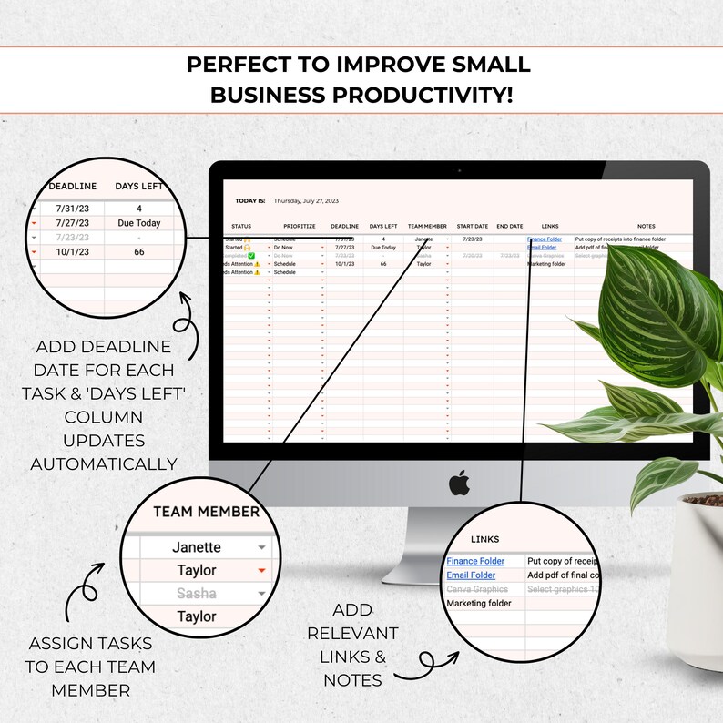 Google Sheet Team Task Tracker Template, Productivity Tool, Priorities Manager, to Do List ...