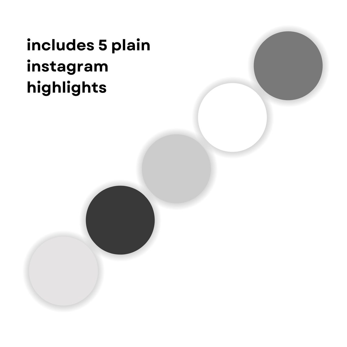 Instagram Highlight Covers, Grey, Gray & Black, Minimal, Bundle of 55 ...