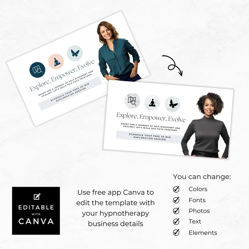 Hypnotherapist Starter Website Template, Canva Hypnotherapy Landing ...