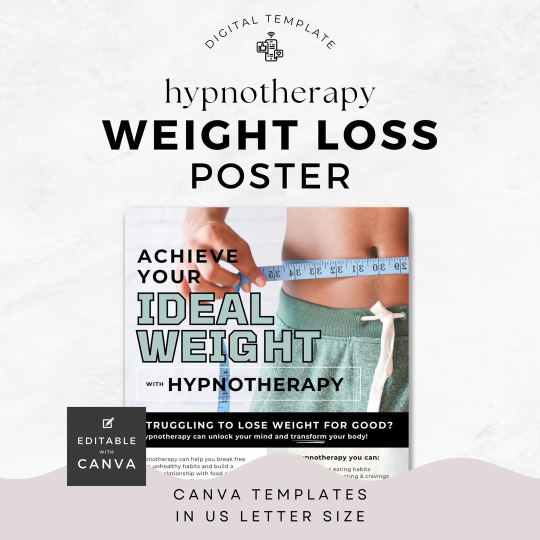 Weight Loss Hypnotherapy Poster Canva Template Hypnotherapist Slimming ...