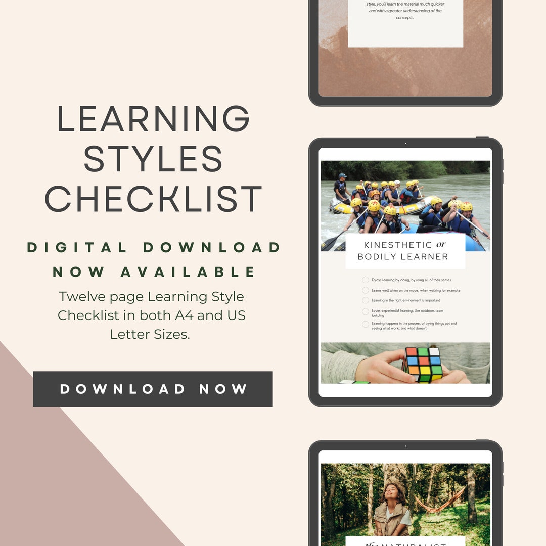Learning Styles Checklist, Freebie, Lead Magnet, Worksheet, Canva ...