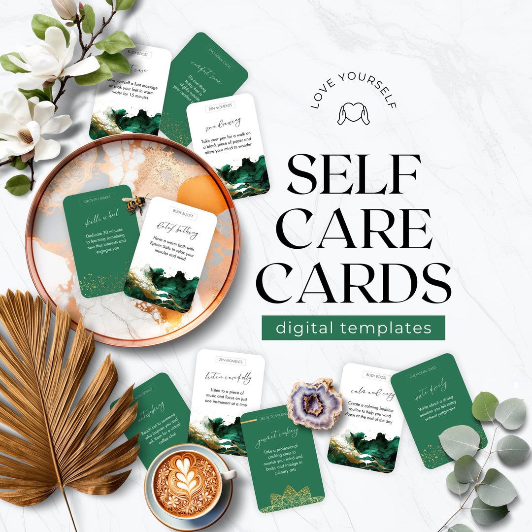 Self Care Activity Cards, Printable, Wellness Mindfulness, Done for You ...