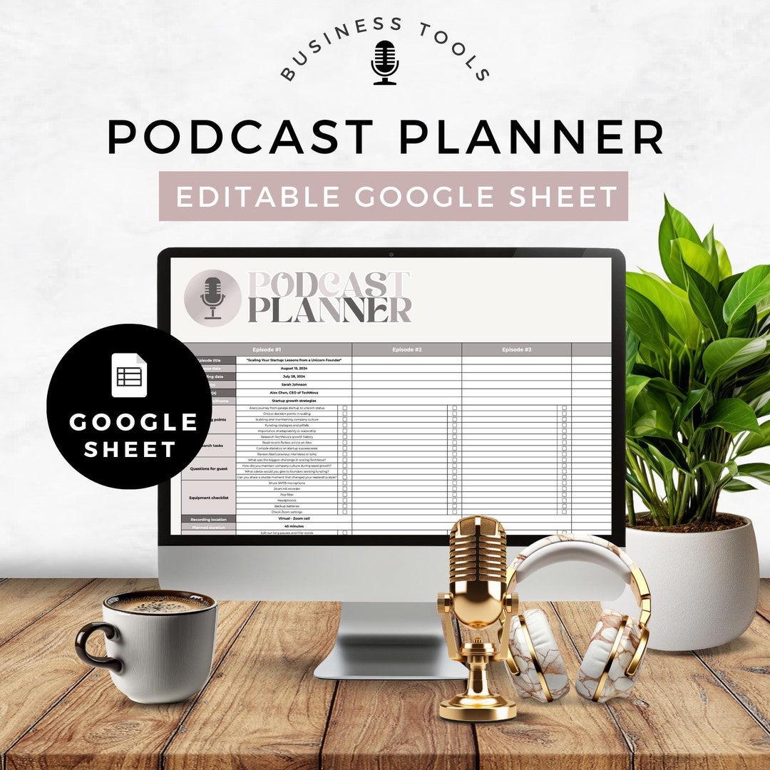 Podcast Planner Google Sheets Guest Tracker Editable Spreadsheet ...