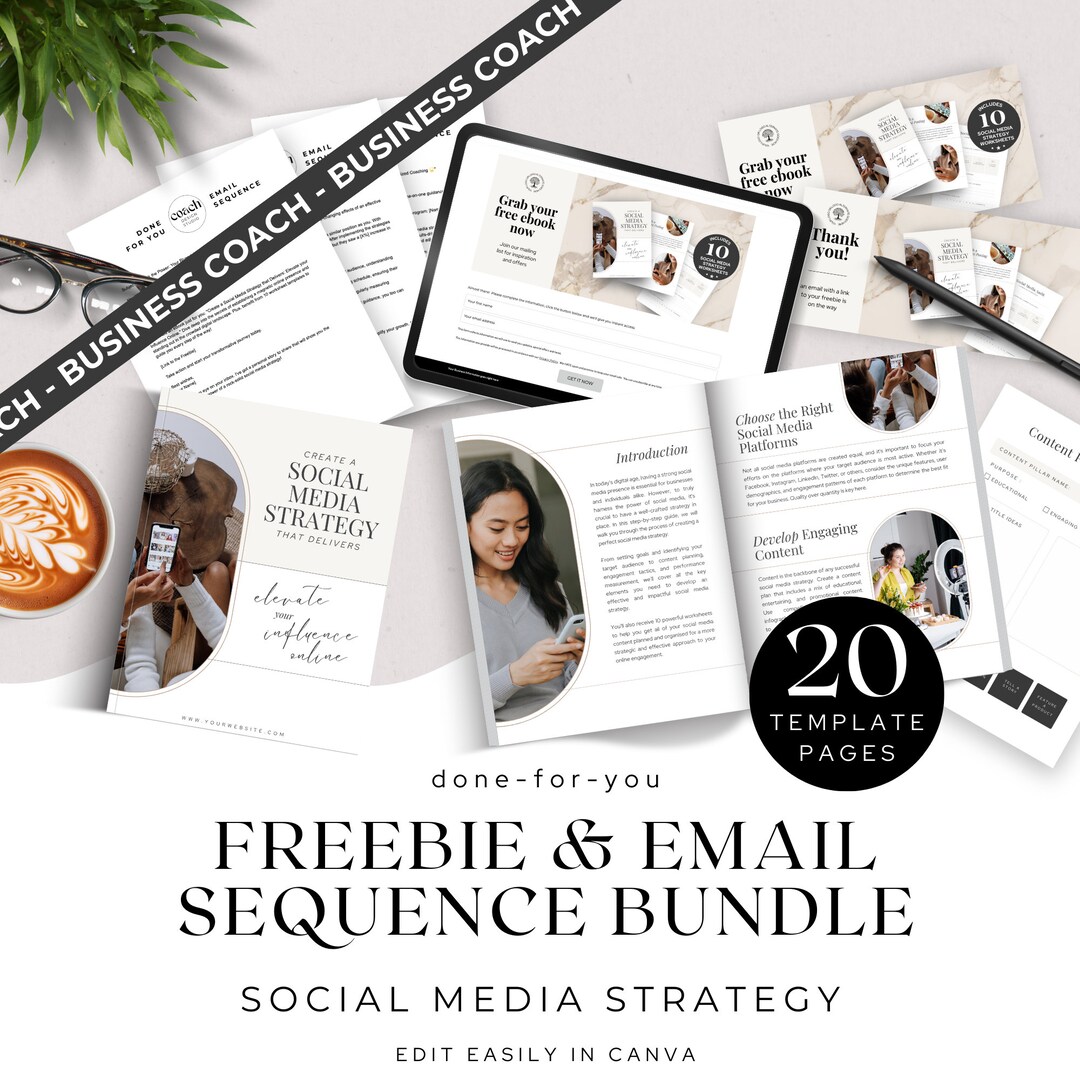 Social Media Strategy Lead Magnet Bundle, Freebie and Email Sequence ...