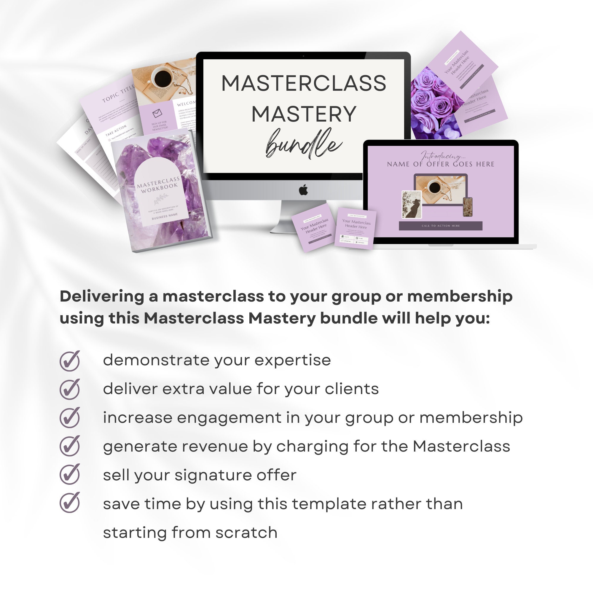 Masterclass Bundle CANVA TEMPLATE Course Webinar Presentation - Etsy