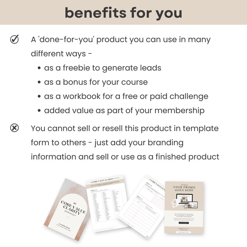 Core Value Clarity Worksheet, Done for You Freebie, Lead Magnet ...