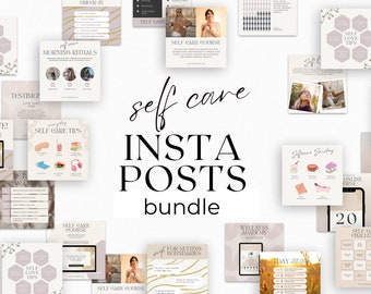Self Care Insta Posts Canva Template for Coaches Course Creators ...