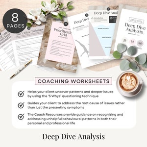 Deep Dive Analysis Worksheet Canva Template, Five Whys Technique, Business Coaching, Life Coach ...