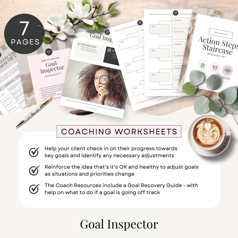 Goal Progress Worksheet, Canva Template, Action Review, Objective ...