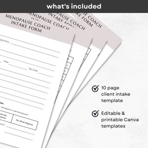 Menopause Coach Intake Form Template, Client Onboarding, Midlife ...
