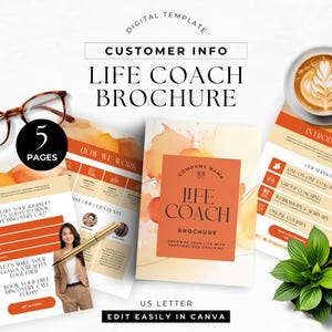 Editable Life Coach Brochure Template Promo Packet for New Clients ...