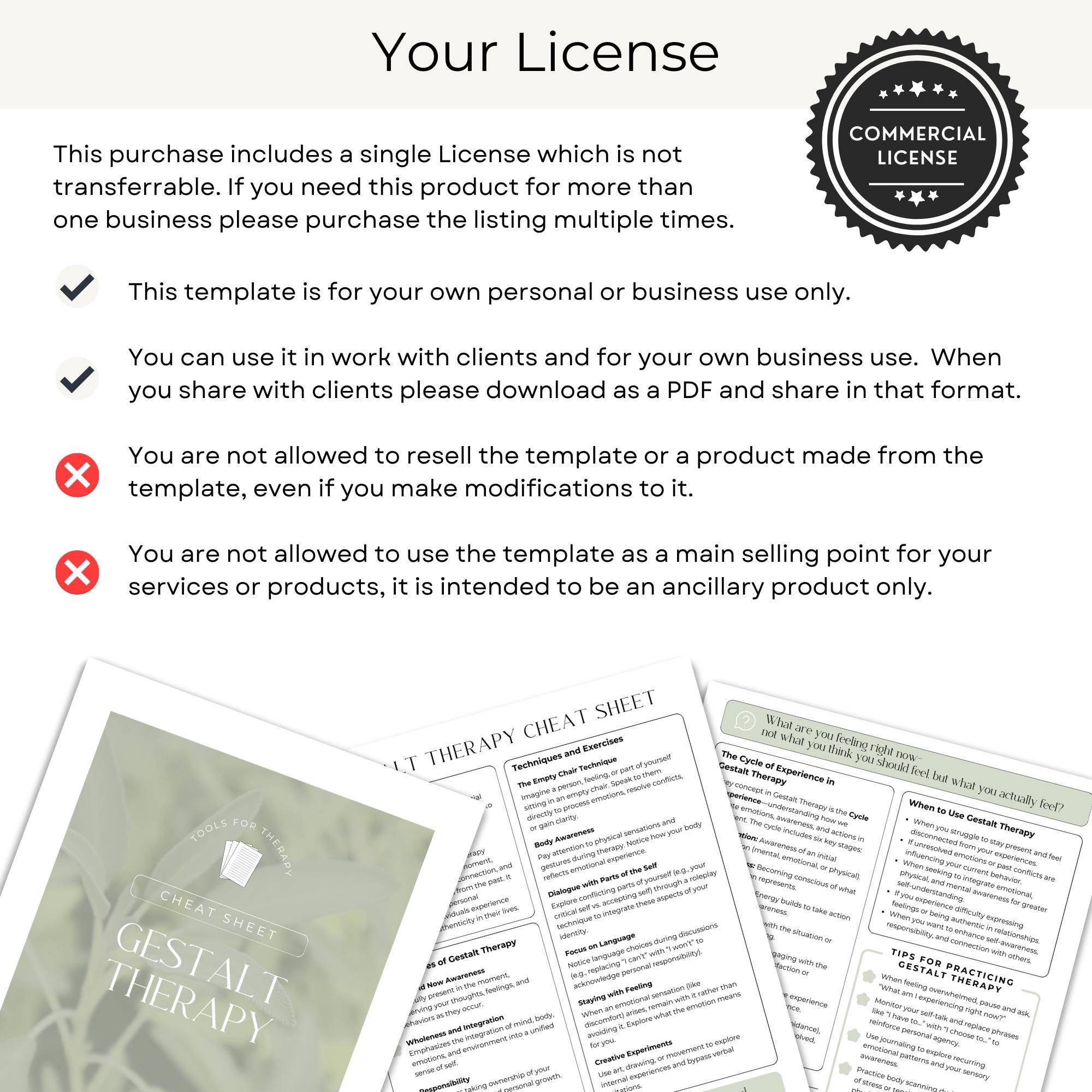 Therapy Cheat Sheet Gestalt Canva Template Client Handout Cheatsheet ...