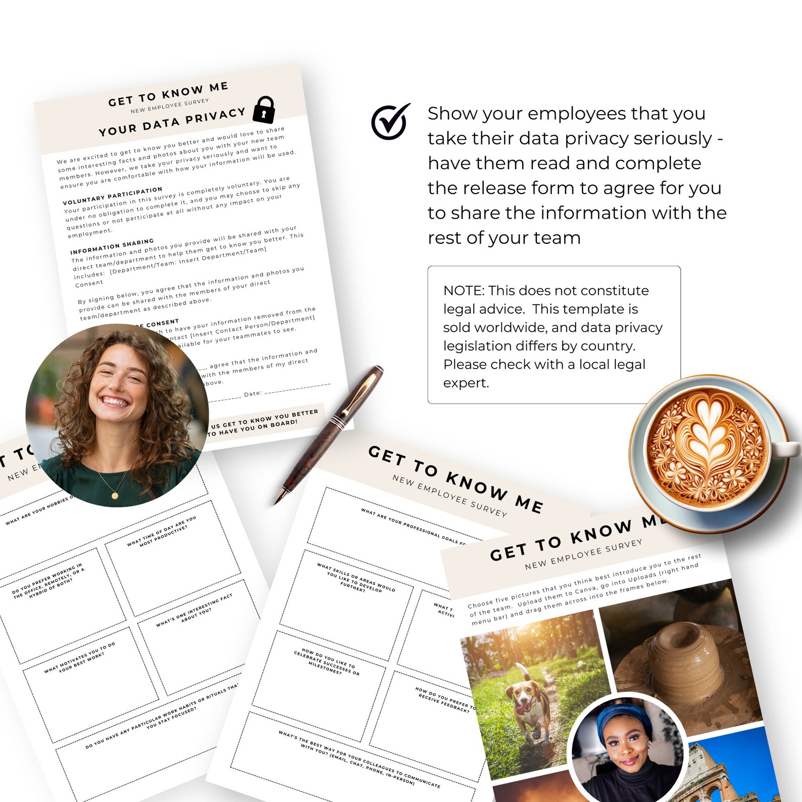 New Employee Welcome to the Team Get to Know Me Template Onboarding ...