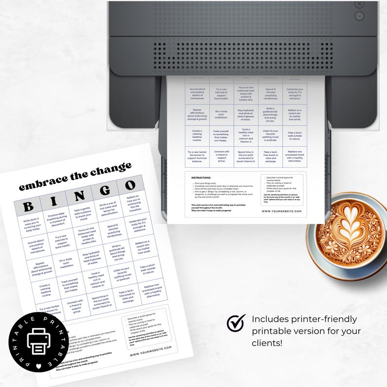 Menopause Coach Freebie Bingo Card Canva Template Lead Magnet Client ...