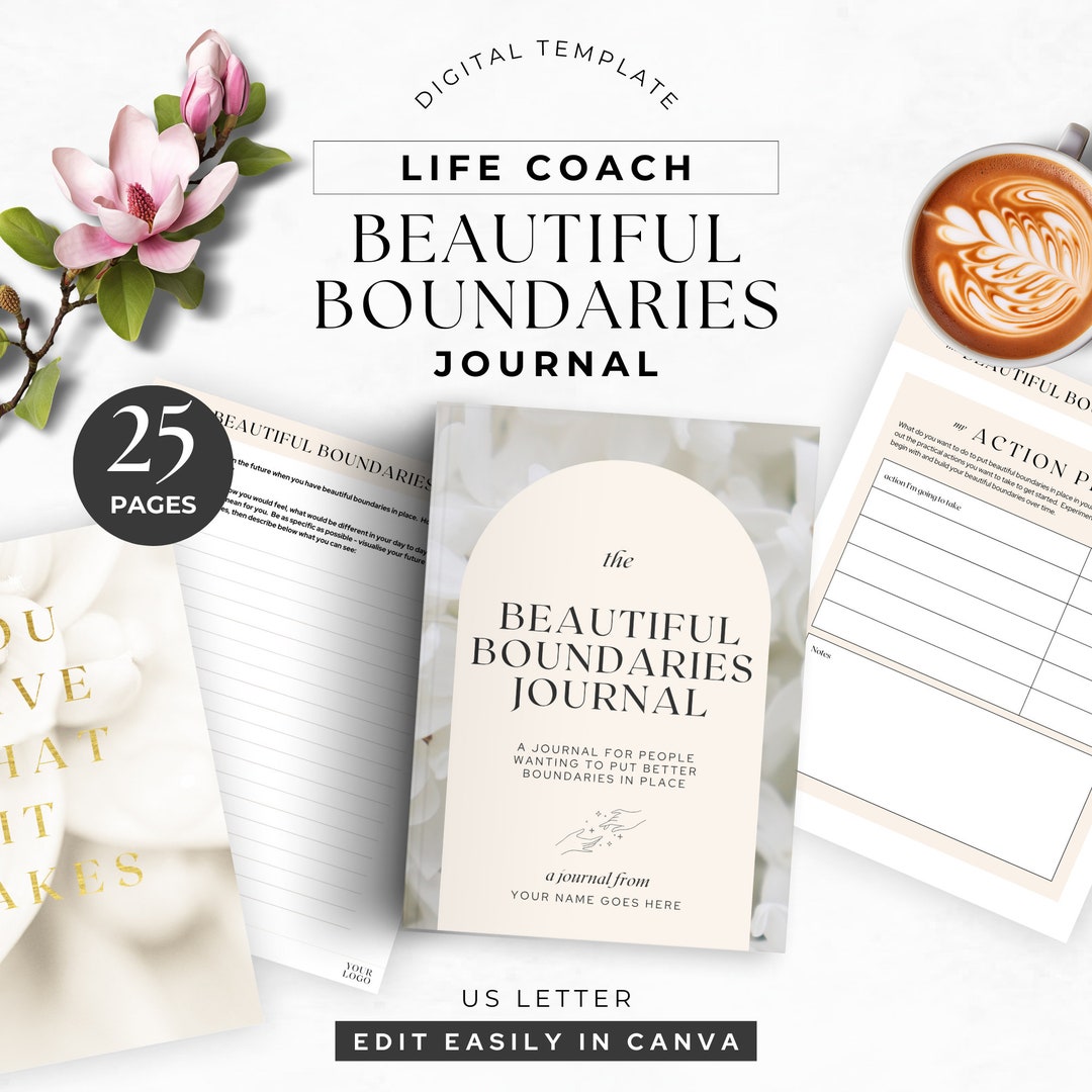 Lead Magnet Canva Template, Done for You Beautiful Boundaries Journal, Freebie, Ebook for ...