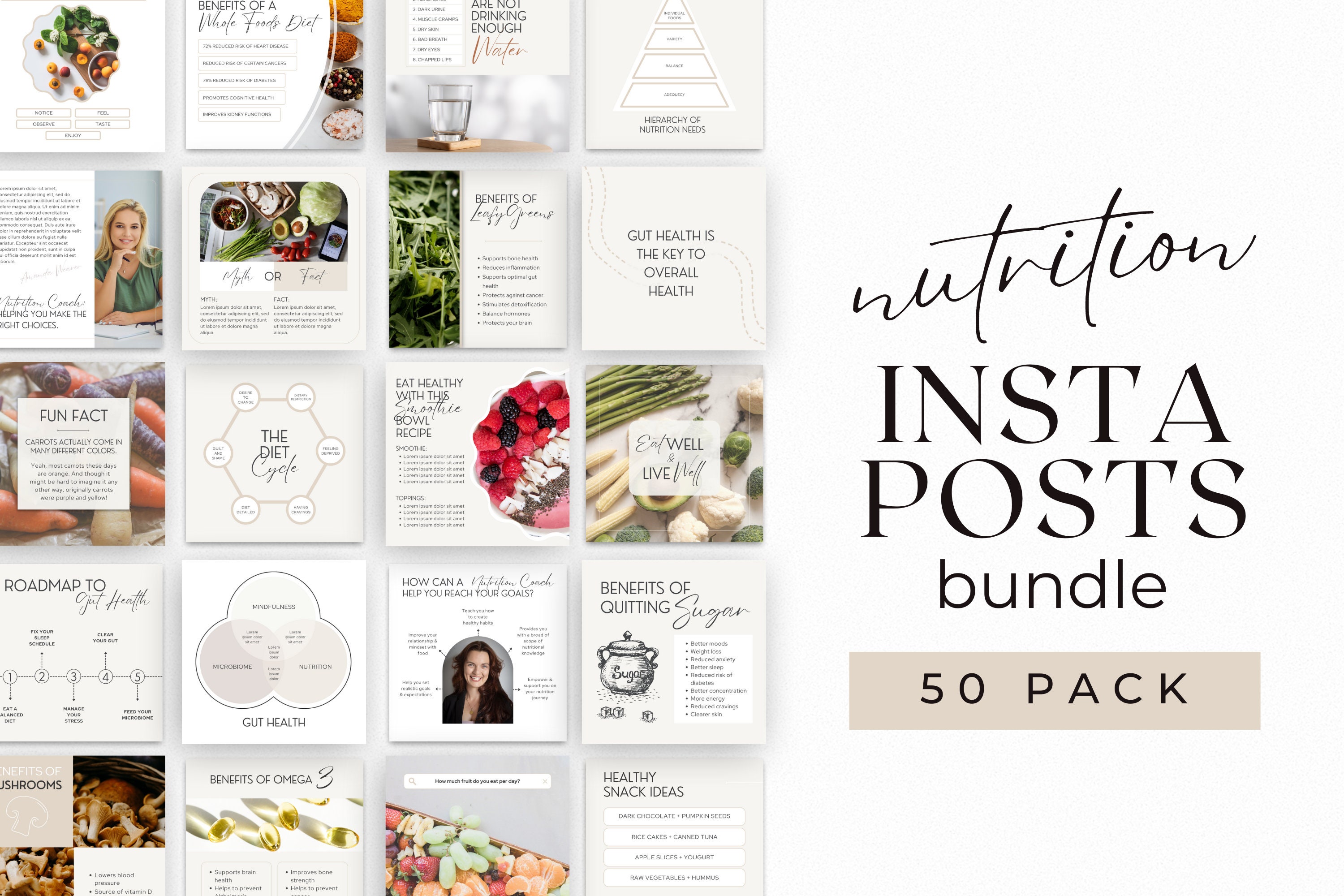 Health Coach Nutrition Insta Posts, Healthy Eating Dietician Wellness ...