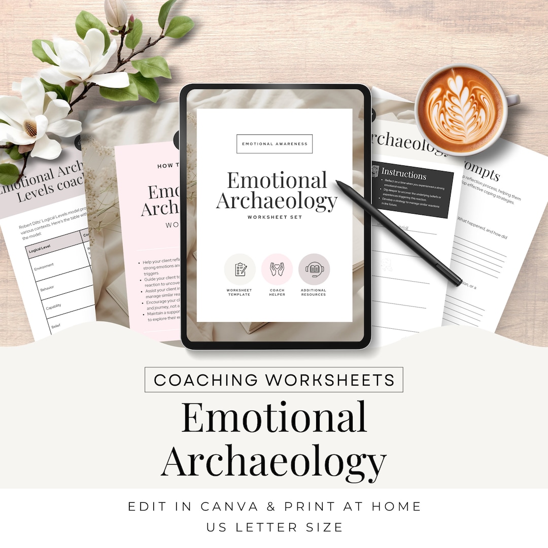 Emotional Archaeology Worksheet, Canva Template, Emotional Regulation ...