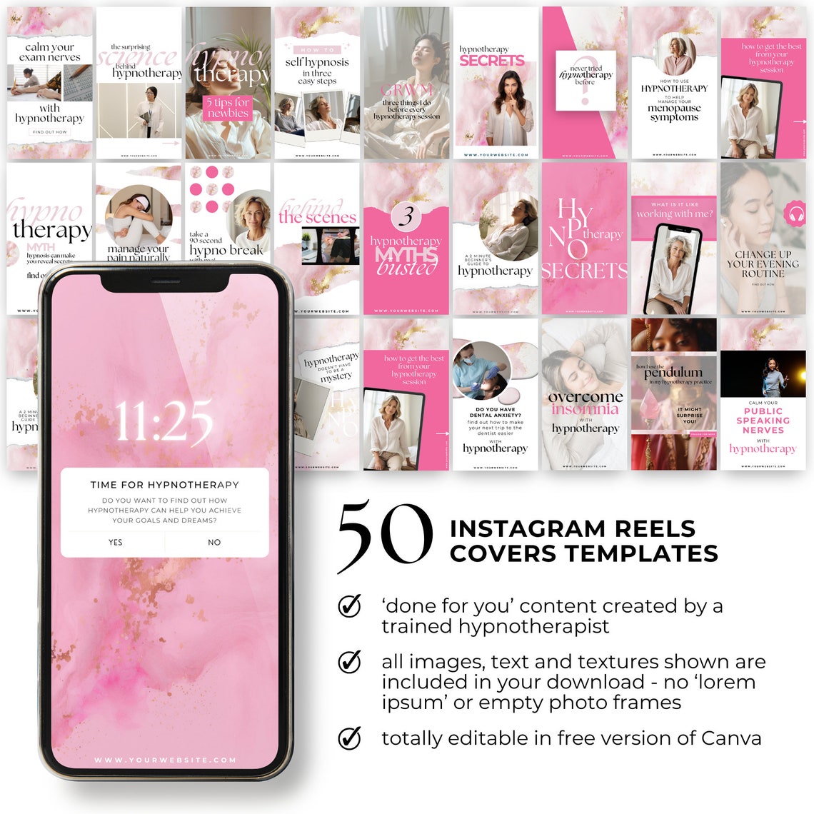 Hypnotherapy Reels Cover Templates, Hypnosis Instagram Aesthetic Feed ...