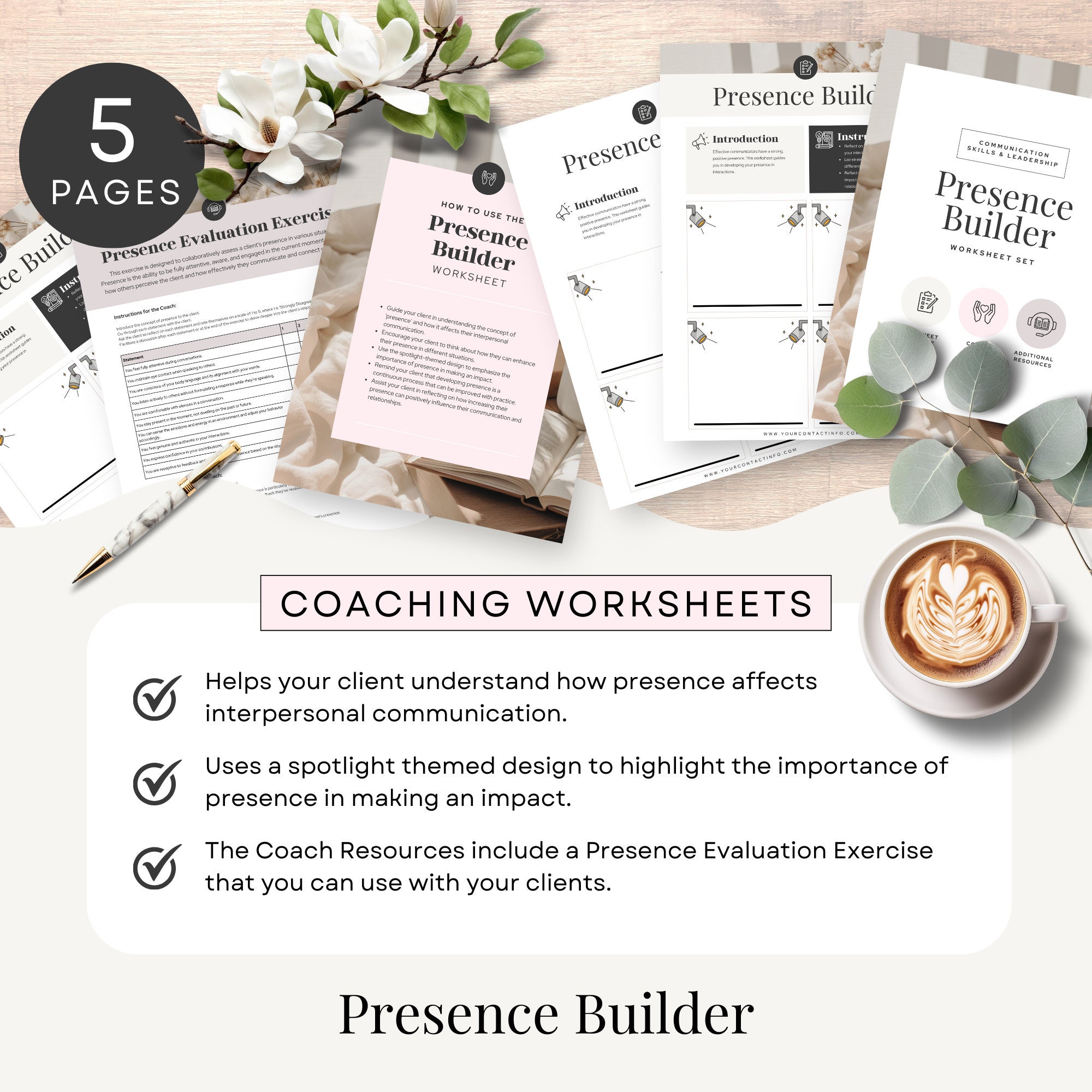 Presence Builder Worksheet Canva Template, Confidence and Communication ...