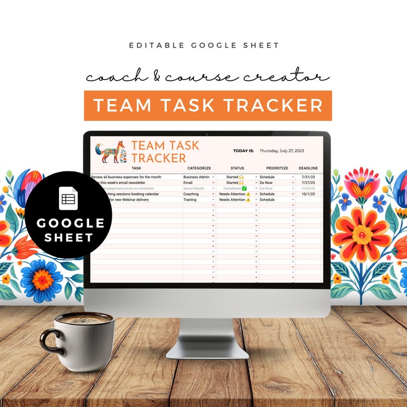 Google Sheet Team Task Tracker Template, Productivity Tool, Priorities Manager, to Do List ...