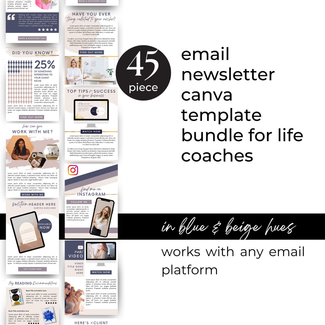 Canva Email Template Bundle Canva Template for Email Mailerlite Mailchimp Flodesk & Others Email ...