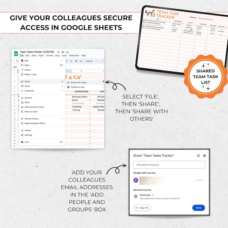 Google Sheet Team Task Tracker Template, Productivity Tool, Priorities Manager, to Do List ...