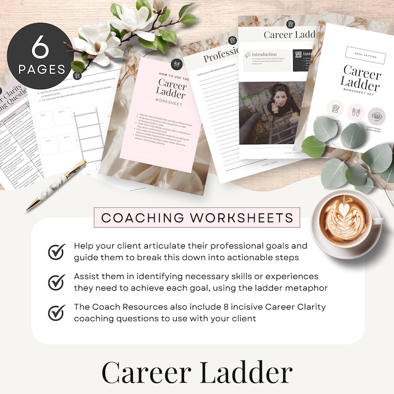 Career Development Worksheet, Canva Template, Professional Advancement ...