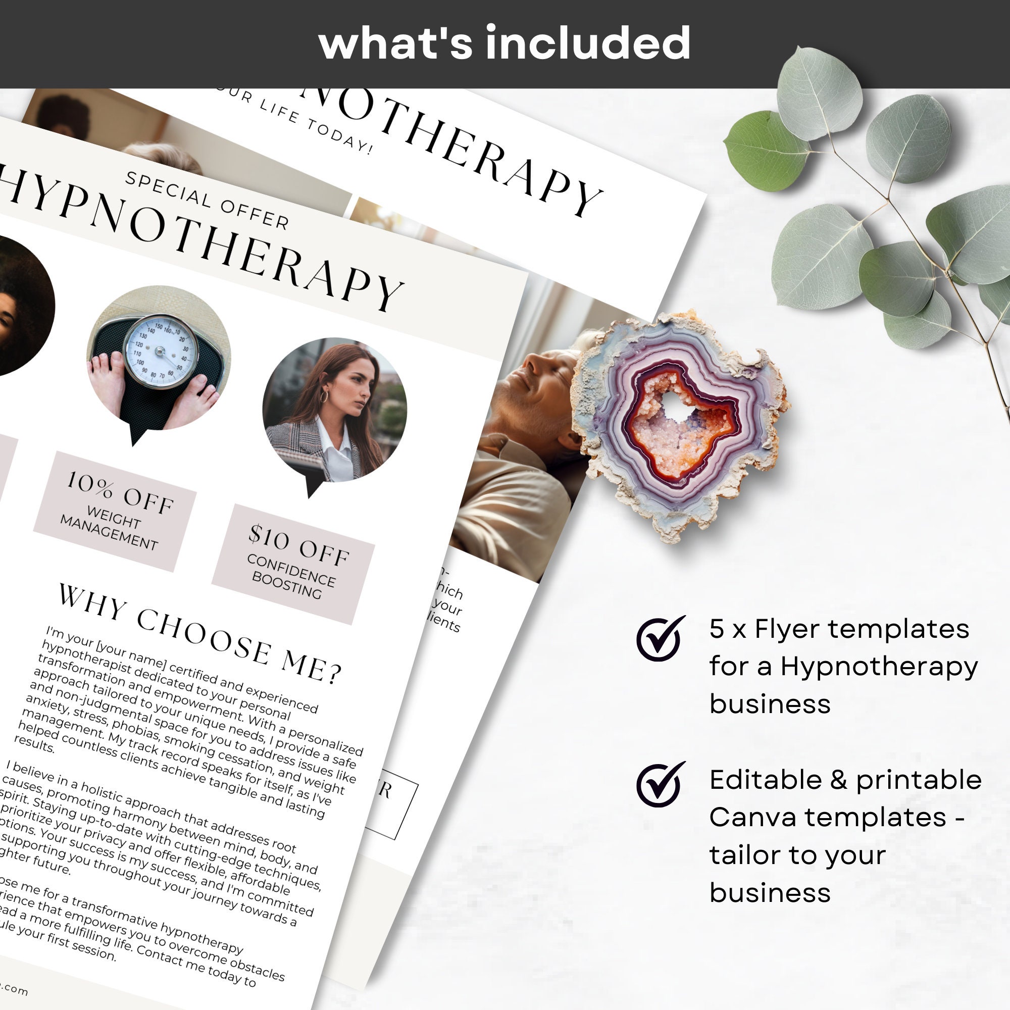Hypnotherapy Flyer Canva Template, Hypnotherapist Marketing, Hypnosis ...