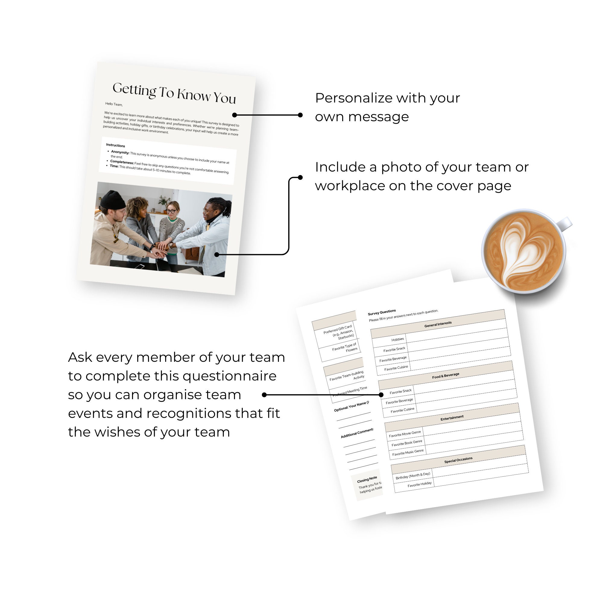 Getting to Know My Team Questionnaire Canva Template Co-worker ...