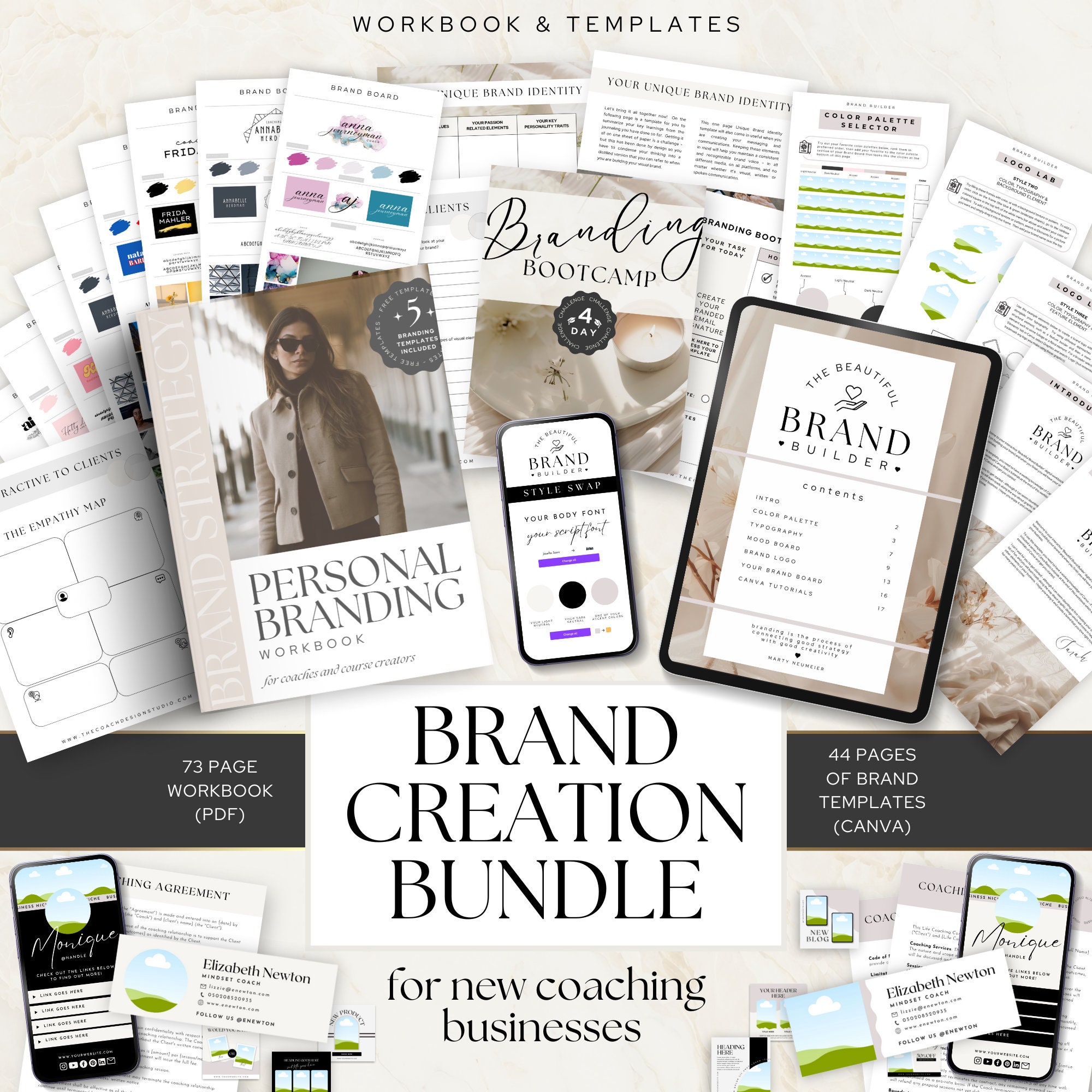 New Coach Branding DIY Visual Brand Bundle Strategy Workbook, Canva ...