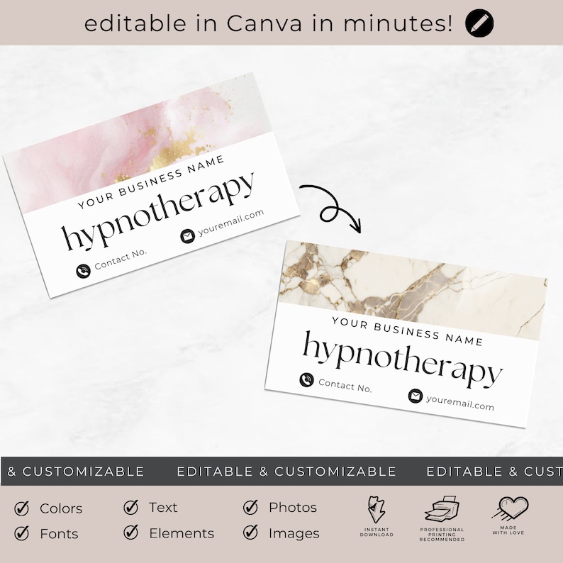 Hypnotherapy Business Card With QR Code Hypnotherapist Business Basics ...